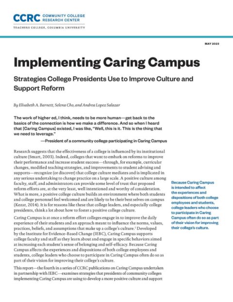 Caring Campus Impact - Institute for Evidence-Based Change